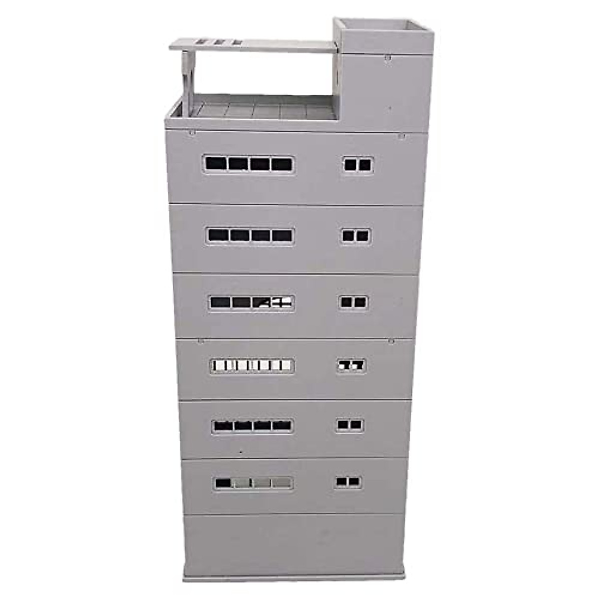 ATINGSHOKB N Scale Building 1:150 Vertical Bar Modern House Assembled Architectural for Model Train Layout,Gray