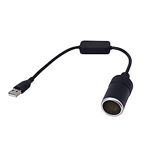 SinLoon 5V USB to 12 Volt Car Cigarette Lighter Socket Female Converter Adapter Cable for Car Cigarette Lighters Driving Recorder Etc(USB to Cigarette)