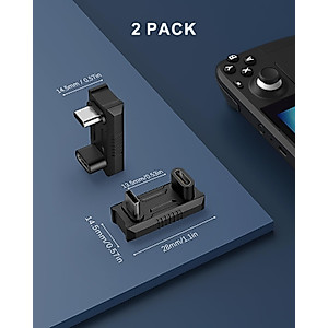 MoKo 180 Degree USB C Adapter with 13.5mm Wider Gap, U Shape USB-C Male to USB-C Female Connector with PD 240W/20 Gbps/8K, USB C 180 Angle Adapter for ROG Ally/Steam Deck/Legion Go/Laptop/Tablet/Phone