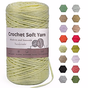 328 Yards Yarn for Crocheting,250g/8.81oz Green Crochet Yarn,Soft Yarn for Crocheting Knitting with Stitch Markers,Blunt Needles Chunky Thick Cotton Nylon Blend Yarn for Crocheting Beginner