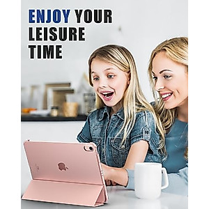 MoKo for iPad Air 6th Generation 11 Inch Case M2 2024/ iPad Air 5th Gen Case 2022/iPad Air 4th Gen Case 2020,iPad Air 11" Case with Translucent Hard Back Cover,iPad Air 6/5/4 Case, Rose Pink