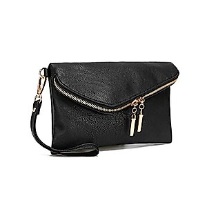 YIKOEE Envelope Clutch Purses for Women Wristlet Evening Clucth with Chain