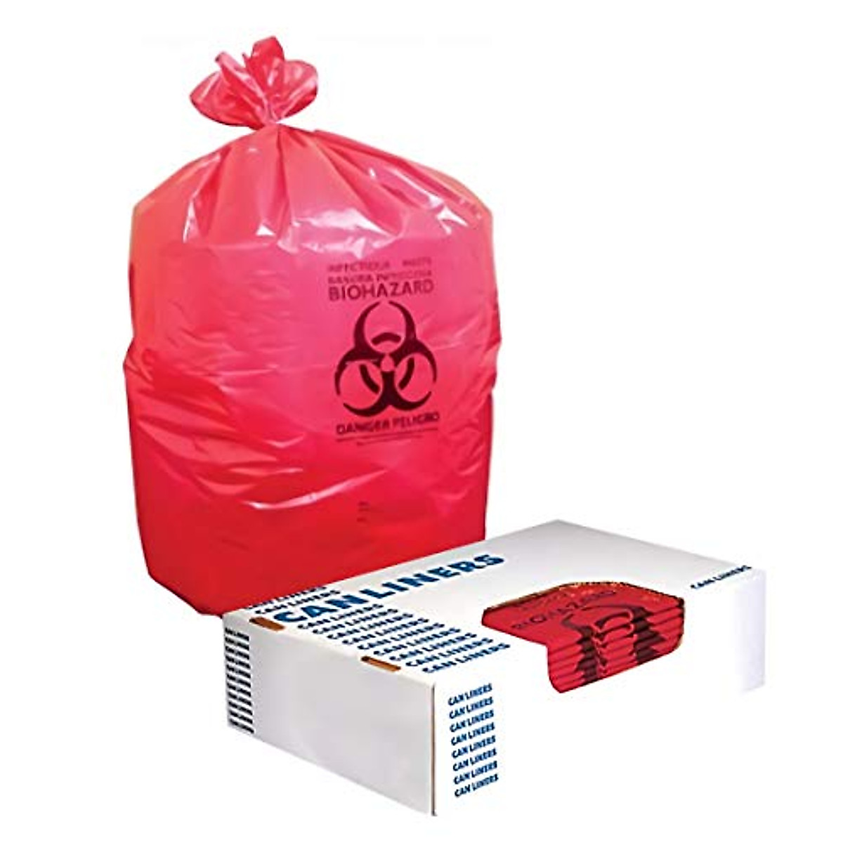 Healthcare Liners by Heritage Bag, when Safety and Perfomance matter. 30"x43", Red, 1.3Mil, 200, Healthcare Printed
