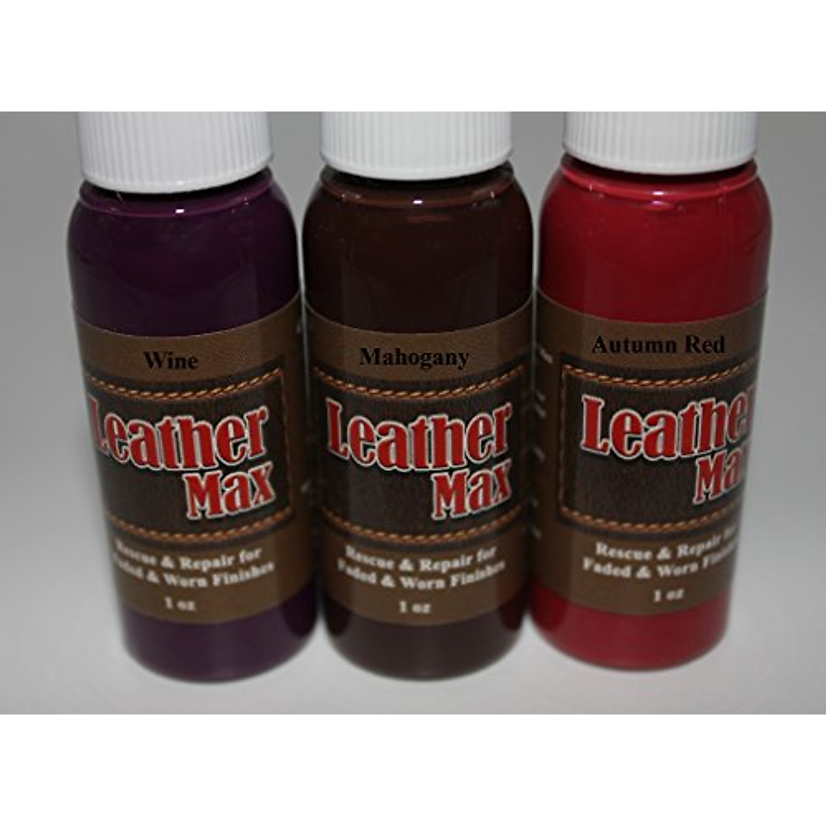 Furniture Leather Max Complete Leather Refinish and Repair Kit/Now with 3 Color Shades to Blend with/Leather & Vinyl Restorer (Wine Blend)