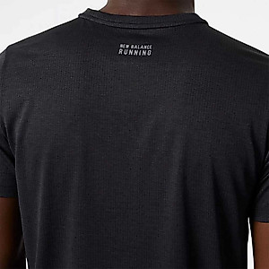 New Balance Men's Impact Run Short Sleeve 22, Black, Medium