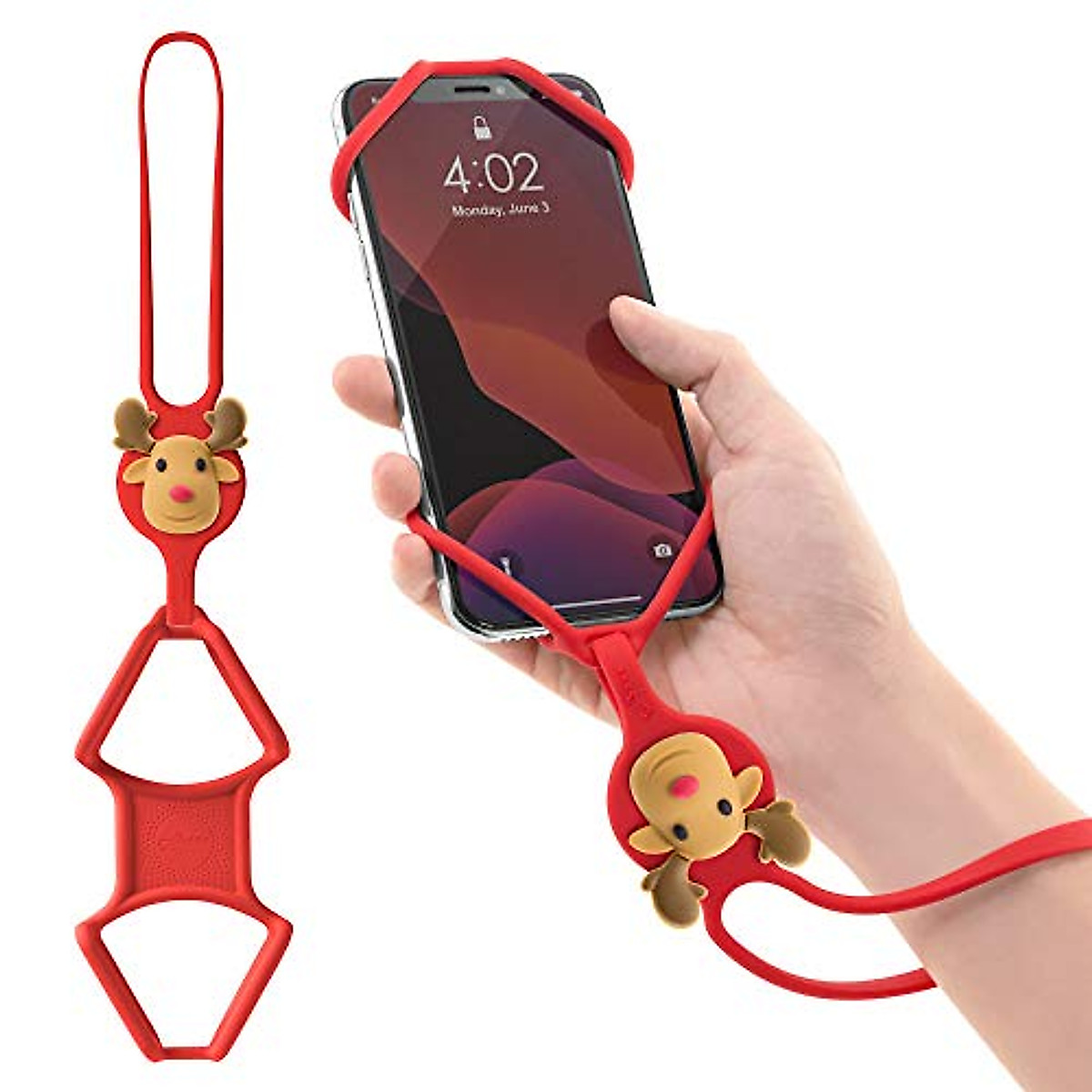【Bone】 Strap Phone Tie, Silicone Wrist Lanyard, Universal Cell Phone Wrist Lanyard Holder, Hand Strap Smartphone Case: iPhone 12 11 Pro Max XS XR XSamsung Galaxy S10 S9 Note 10 9 Pixel 3 XLMrDeer
