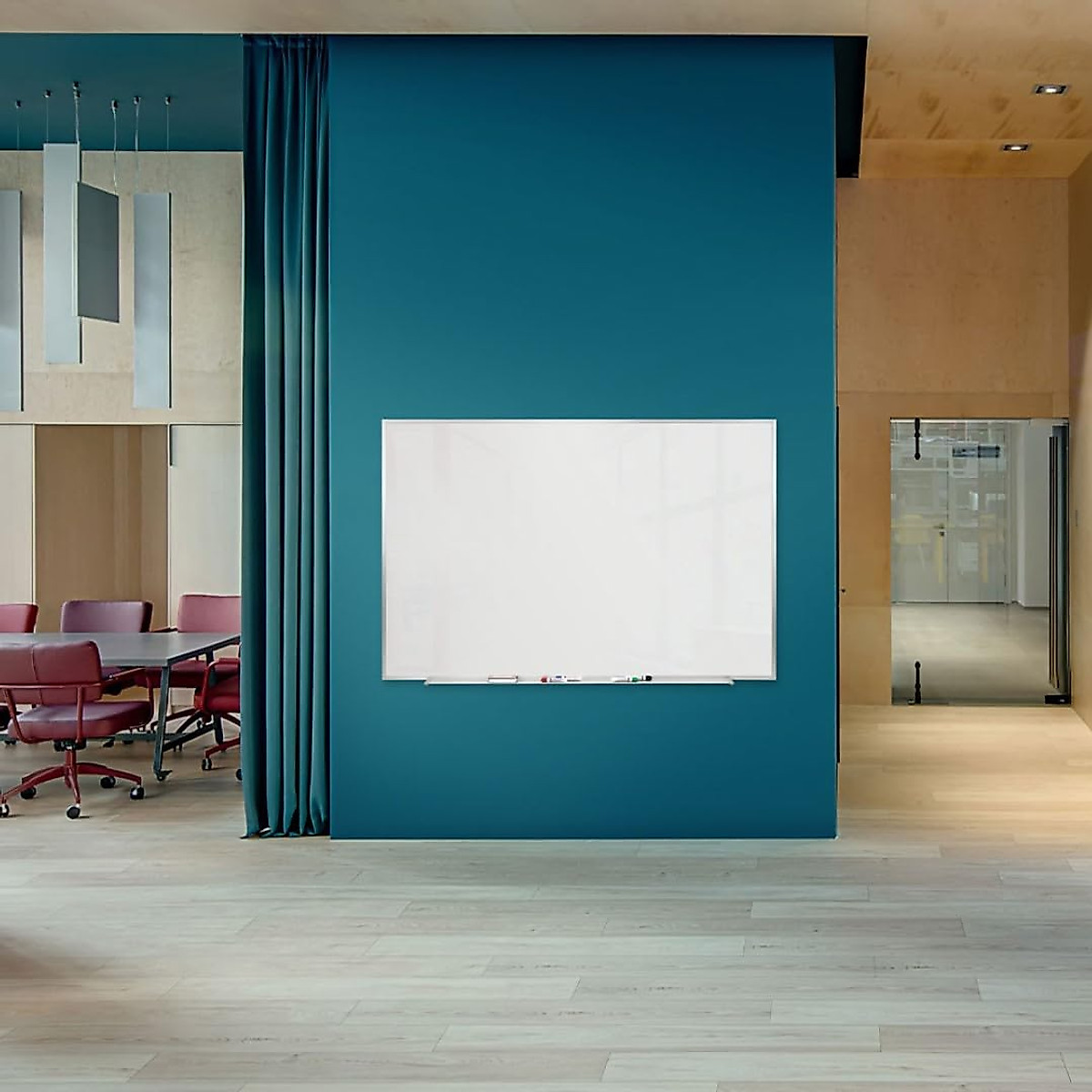 Ghent 4 x 12 Porcelain Magnetic Whiteboard, Aluminum Frame, 1 Marker, 1 Eraser, Made in The USA, 2 Piece Board with Joiner…