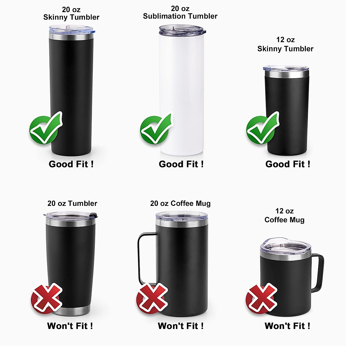 koodee Skinny Tumbler Lid-2 Pack Sealing Slider Replacement Lids Spill Proof Splash Resistant Covers Fits 2.73-2.75in Skinny Tumbler