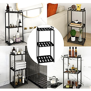 VOTZAAQ Corner Shower Caddy 3 Tier Standing Shower Caddy Corner, Black Shower Rack Bathroom Storage Organizer with Handle, Rustproof Stainless Steel Corner Shelf, Shower Shelf for Inside Shower