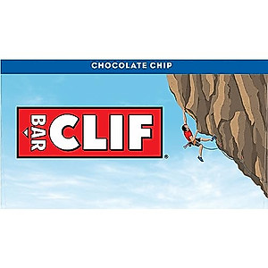 Clif Bar - Chocolate Chip - Made with Organic Oats - 10g Protein - Non-GMO - Plant Based - Energy Bars - 2.4 oz. (12 Pack)