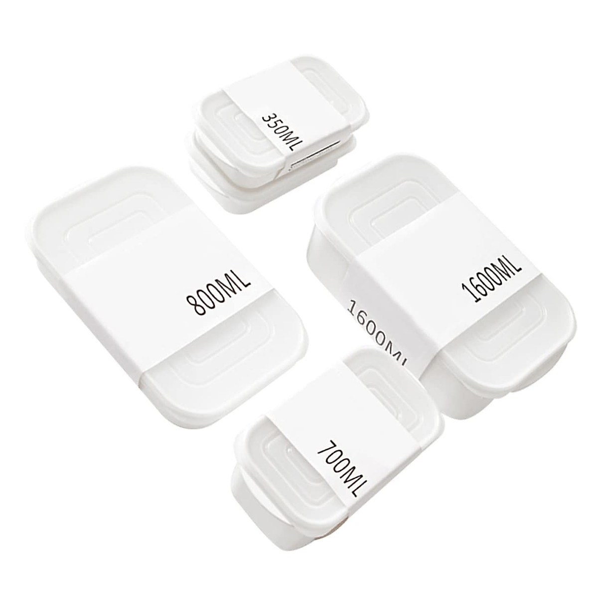 VOSAREA White Storage Bin 8 Pcs Food Storage Box Fridge Storage Containers Refrigerator Storage Bins Kitchen Storage Containers Food Prep Containers