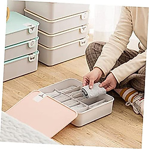 Alipis Box Drawers Plastic House Socks Plastic Organizer Drawers Underwear Finishing Box Panties Organizer Panties Holder Compartment Box Storage Box Bra Panty Rack Beige Socks Container