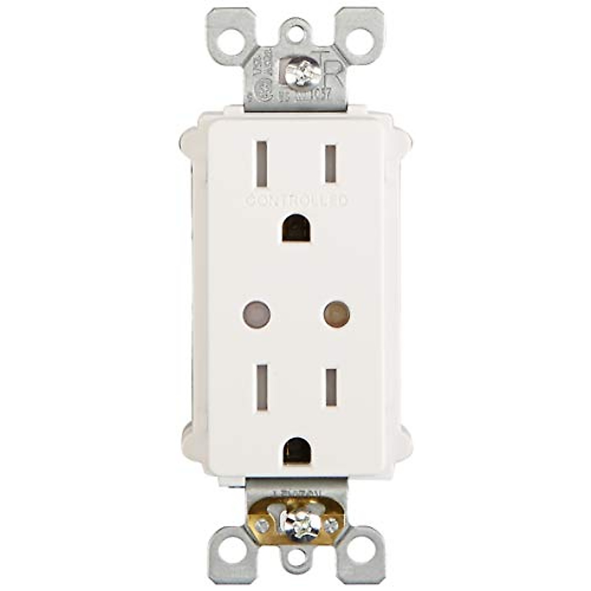 Leviton DZR15-1RZ Decora Z-Wave Controls 15-Amp Tamper Resistant Split Duplex Receptacle, White/Light Almond