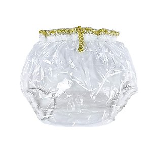 Haian Pull-On Locking Plastic (PVC&EVA) Pants (Glass Clear, Medium)