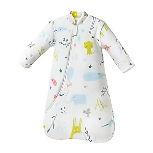 XIFAMNIY 1.5 TOG Baby Wearable Blanket Detachable Long Sleeve Swaddle Toddler Kids Sleeping Bag