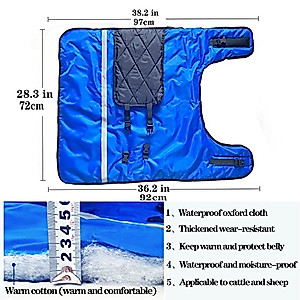 Calf Blanket/Cow Blanket Thickened Warm Calf Clothing Windproof Waterproof Calf Warm Artifact Calf Cattle Blanket for Calf Cold Clothing Blanket for Little Bull/Cattle/Ox Blue