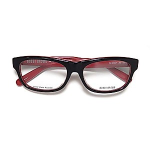 Bobbi Brown The Bobbi Womens/Ladies Rectangular Full-rim Brand Name Glamorous In Style Eyeglasses/Eyeglass Frame (54-16-135, Black/Red)