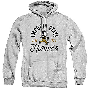 Emporia State University Official Hornets Unisex Adult Pull-Over Hoodie, Emporia State University, Athletic Heather, X-Large