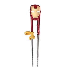 Lilfant Super Hero Stainless Steel Training Chopsticks for Right-hand, Made in Korea, 7.8in