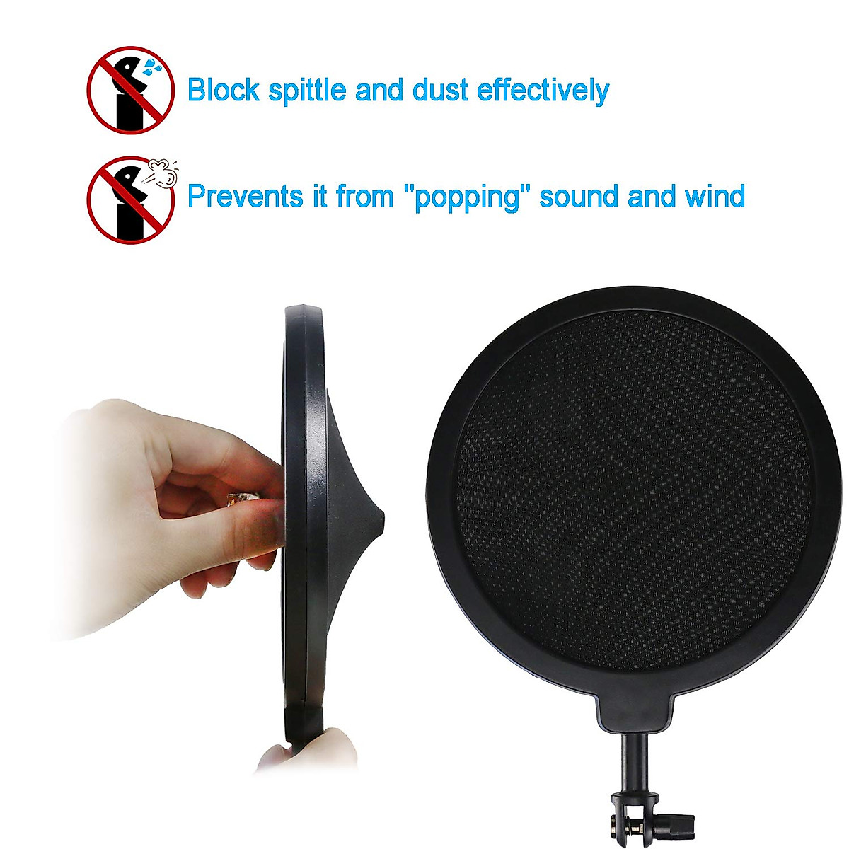 AT2020 Shock Mount with Pop Filter, Windscreen and Shockmount to Reduce Vibration Noise for AT2020USB+ Condenser Mic by YOUSHARES