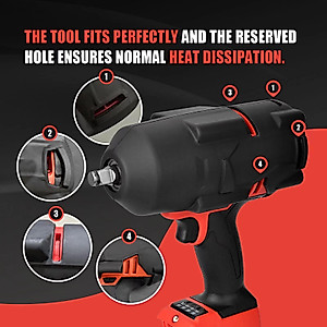 MXASLKMZ M18 Protective Boot 49-16-2767 High Torque Impact Wrench Boot, Compatible with Milwaukee M18 FUEL 1/2 High Torque Impact (2767-20) & ONEKEY Version (2863-20), Set of 2, Black