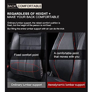 New Upgrade Air Seat Cushion for Car- Innovative Car Seat Cushion - Car Back Cushion for Pain Relief in All Areas of The Back - Black Patent ,Comes with 4 Car Hooks,1 Pack(Black, Linen)