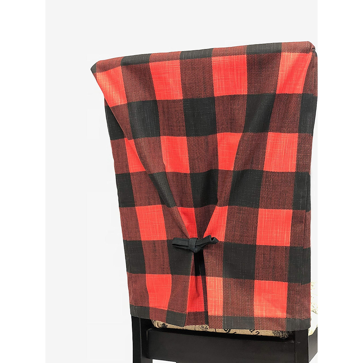 Chair back cover, Custom Fabric Slipcover, Buffalo Checkered Chair Cover, Chair Slipcover, Plaid Fabric, Checkered Fabric, Farmhouse Slipcover