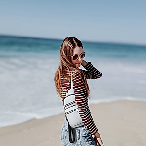 Peicees Zip-Off Small Backpack Purse For Women Waterproof Sling Bag Crossbody Chest Bag With Earphone Hole For Travel Hiking