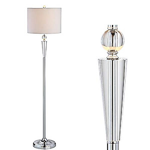JONATHAN Y JYL2022A Reese 59.5" Crystal LED Floor Lamp Modern,Contemporary,Traditional,Glam for Bedrooms, Living Room, Office, Reading, Clear/Chrome