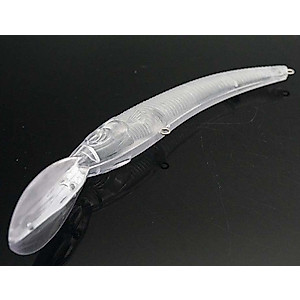 10PCS Unpainted topwater Minnow Fishing Lure 158mm 13.5g Crankbait Artificial Hard Bait Carp Pike Bass Wobblers Deep Diving Fishing jerkbait 9# Free Eye