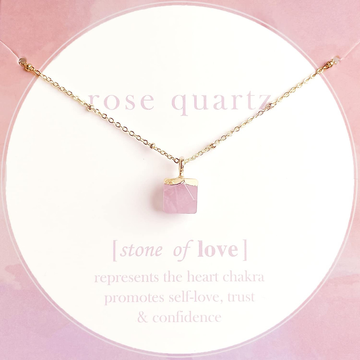 INLOLLY Amethyst Heart Crystal Necklace Rose Quartz Healing Crystals Handmade Necklace Cute Elegant Women Necklaces Real Raw Crystal Jewelry Protection Crystal Pendant Necklace for Teen Gift