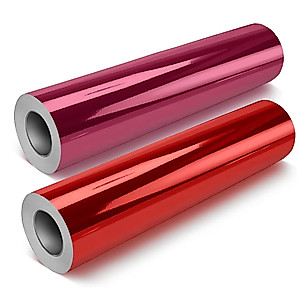 VViViD DECO65 Chrome Gloss Craft Vinyl Bundle 2 Rolls of 7ft x 1ft (Pink & Red) - M0
