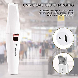 Rechargeable Eyebrow Trimmer & Facial Hair Remover for Women, 2 in 1 Eyebrow Razor and Painless Lips Body Facial Hair Removal with Built-in LED Light