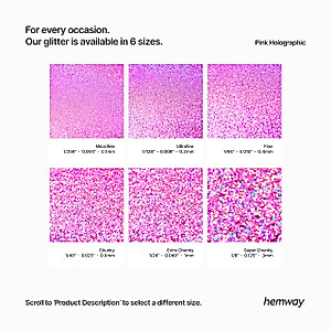 Hemway Premium Ultra Sparkle Glitter Multi-Purpose Metallic Flake for Nail Art, Cosmetic Graded, Makeup, Festival and Hair 100g / 3.5oz - Microfine (1/256 0.004 0.1mm) - Pink Holographic