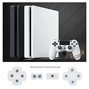 Micro Traders 3 Sets Conductive Silicon Button Pads Controller Button Replacement Repair Part Compatible with Sony Playstation 4 PS4 Controller