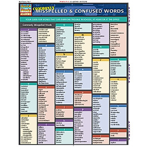 Commonly Misspelled And Confused Words QuickStudy Laminated Reference Guide (QuickStudy Academic)