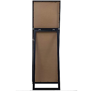 Everly Hart Collection 17.5" x 58" Framed Black Floor Free Standing Mirror with Easel