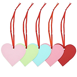 Lystaii 250pcs Heart Shape Paper Valentine Heart Confetti Blank Paper Tags Heart Cutouts 5 Color Gift Tags for Party Favors Wedding Decorations Baby Showers Thank You Card Christmas Cards (5 Color-B)