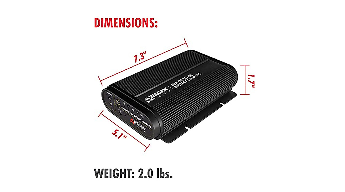 Wagan EL7411 12V 40A DC to DC Battery Charger with Solar MPPT