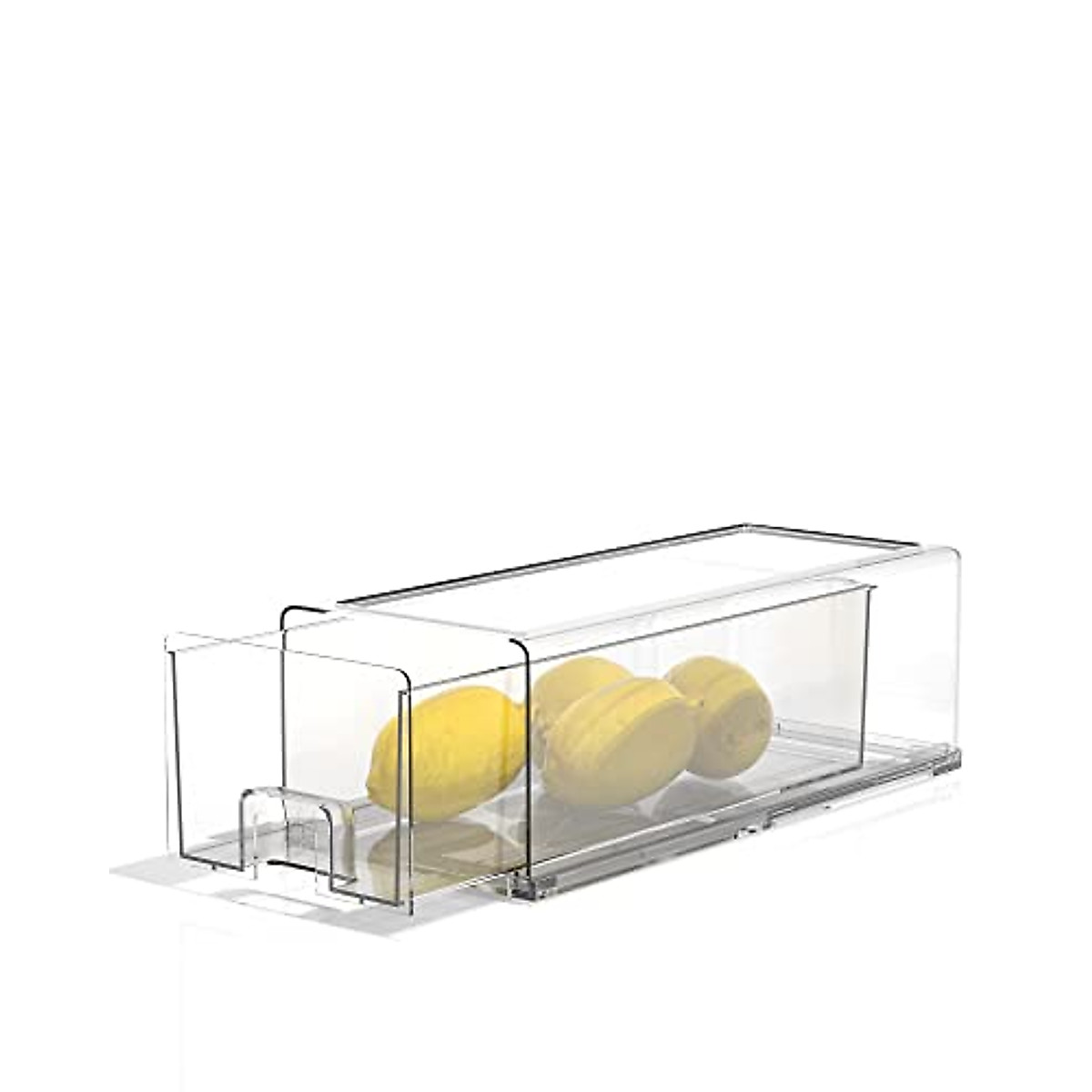 AYOTEE Medium Refrigerator Drawer Organizer Bins, 1 Pack Plastic Storage Drawers Stackable Refrigerator Organizer Bins, Clear Stackable Storage Bins with Drawers for Fridge, Freezers, Make-up