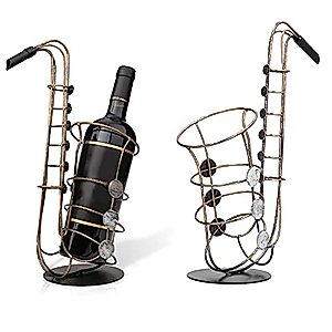 Horoper Decor Wine Holder Wine Rack, Wine Bottle Holder Metal Figurines Saxophone Practical Crafts Home Decoration Accessories,Wine Bottle Storage, Home Bar Decor Crafts