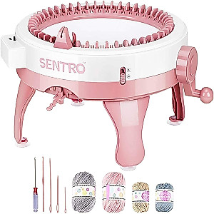 Yohencin Knitting Machine 48 Needles, Spinning Knitting Loom Circular Weaving Loom Knitting Board Rotating Double Knitting Loom Machine, DIY Portable Scarf Hat Socks Gloves Toys for Adults and Kids