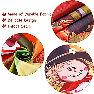 Blulu Happy Fall Y'all Party Decoration Backdrop Welcome Fall Scarecrow Harvest Decorative Autumn Background for Halloween Thanksgiving Party Décor Harvest Time Pumpkin (Orange Fall)