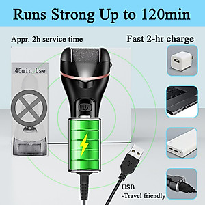 Callus Remover for Feet, 13-in-1 Professional Pedicure Tools Foot Care Kit, Foot Scrubber Electric Feet File Pedi for Hard Cracked Dry Dead Skin, 3 Rollers, 2 Speed, Battery Display (Black)