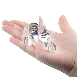 IFAMIO 4 Pack Acrylic Ring Cone Stand Single Ring Display Holder Cone Shape Ring Display Support Ring Rack Ring Holder Jewelry Display Stand DIY Acrylic Cone