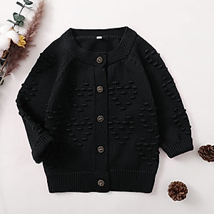 Kids Knitted Crewneck Top Sweater Solid Color Outfit for Little Girl Cardigan 6t