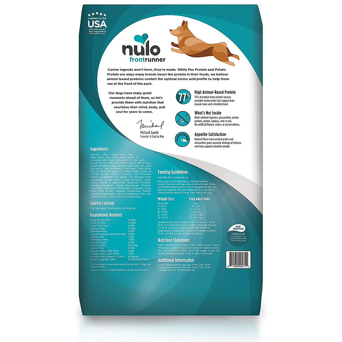 Nulo Frontrunner Small Breed Dog Food with Turkey, Whitefish & Quinoa, 3 lbs - Pet Food with Antioxidants and Probiotics for Digestive and Immune Health - Premium Dry Dog Food for Small Dogs, Blue
