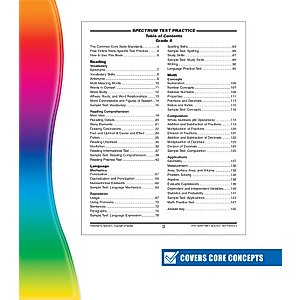 Spectrum Grade 6 Test Practice Workbooks, Ages 10 to 11, Math, Language Arts, and Reading Comprehension 6th Grade Test Practice, Reproducible Book, Vocabulary, Writing, and Math Practice - 160 Pages