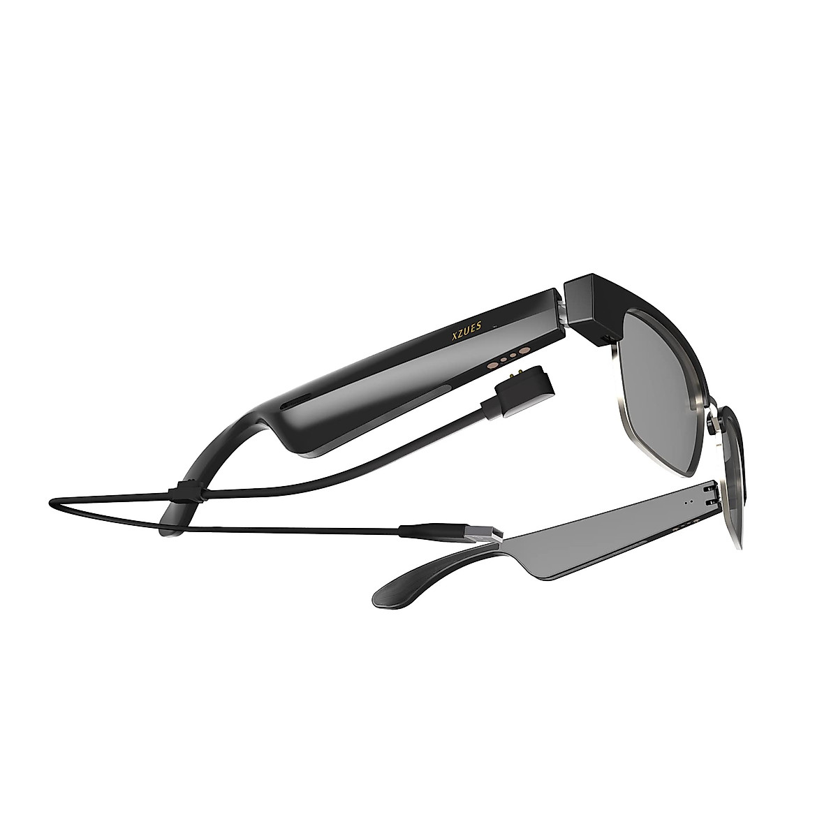 XZUES Bluetooth Audio Smart Glasses for Men Women, Blue Light Filtering & Polarized Sunglass Lenses-Built-in Mic & Speakers