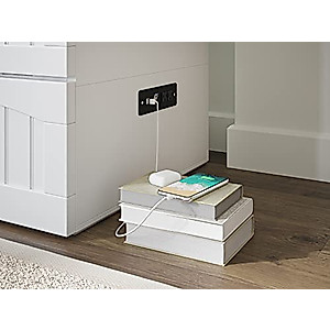 AFI, Southampton Murphy Bed Chest with 6 inch Memory Foam Folding Mattress, Built-in Charging Station and Storage Drawer, Full, White